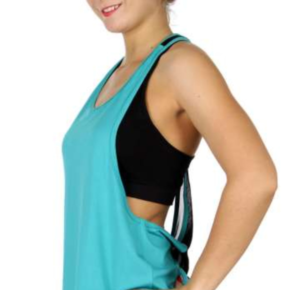 Tops | Mesh Panel Deep Scoop Racerback Workout Tank | Poshmark